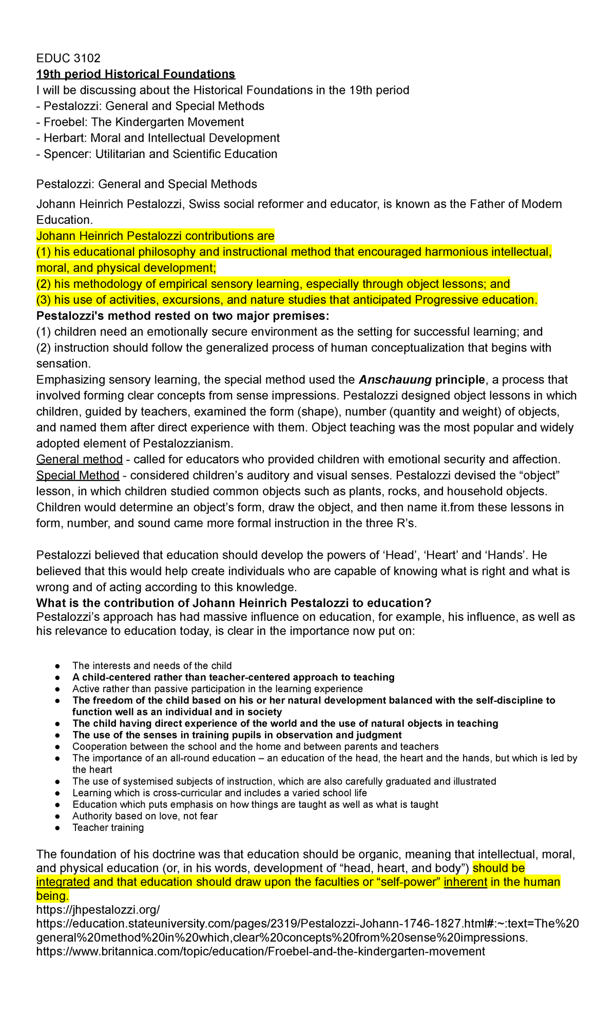 19TH Period Notes - EDUC 3102 19th period Historical Foundations I will ...