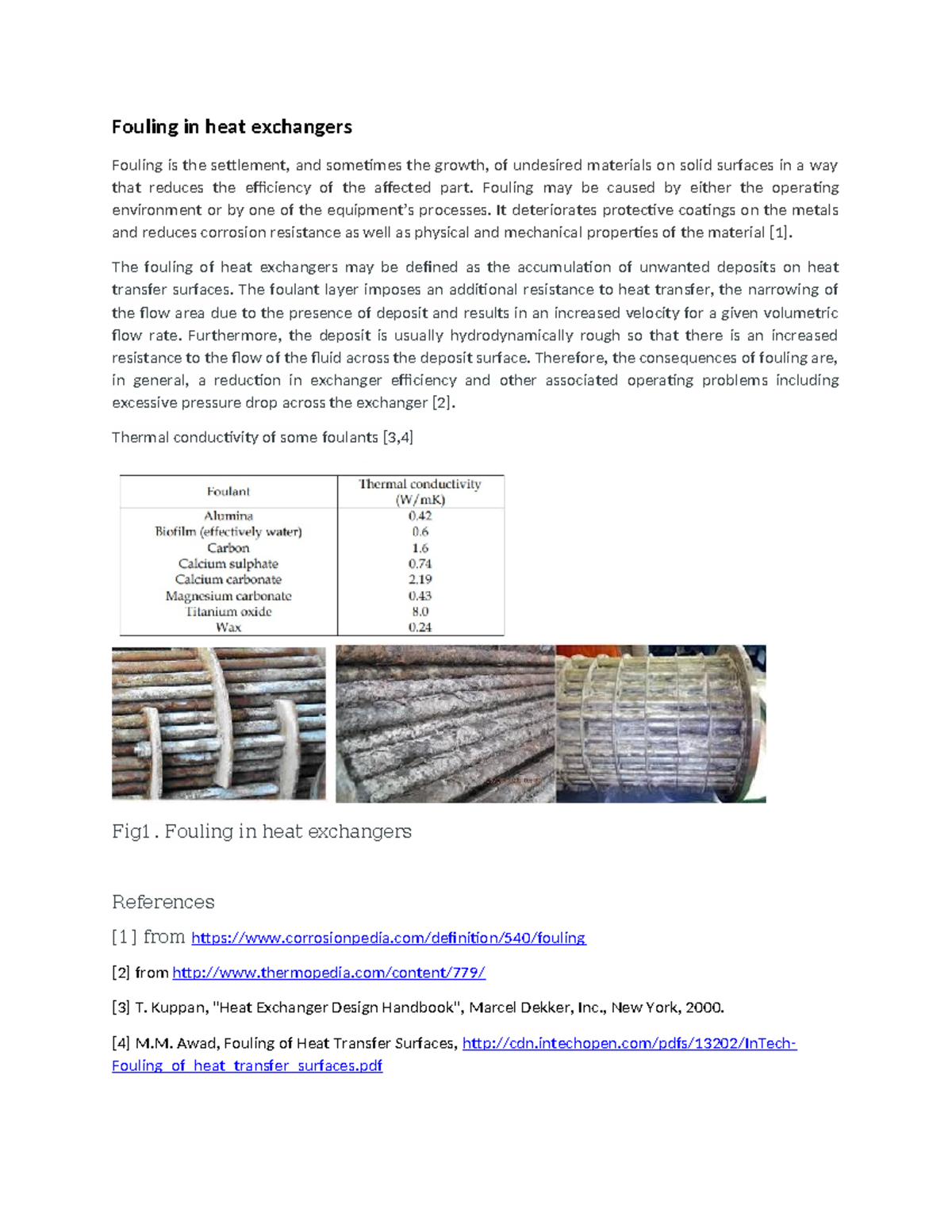 Fouling in Heat Exchangers: Causes, Effects, and Solutions - Studocu