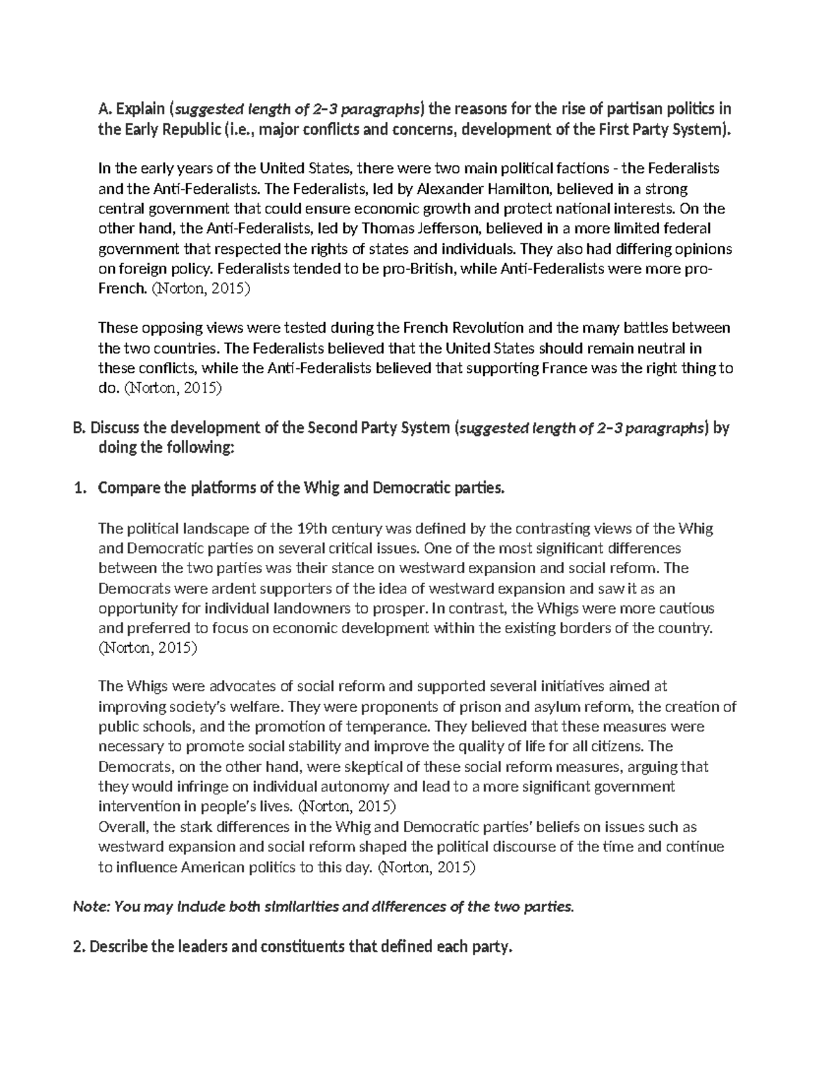 Task 2 C121 - Survey of United States History - C121 task 2 - A ...