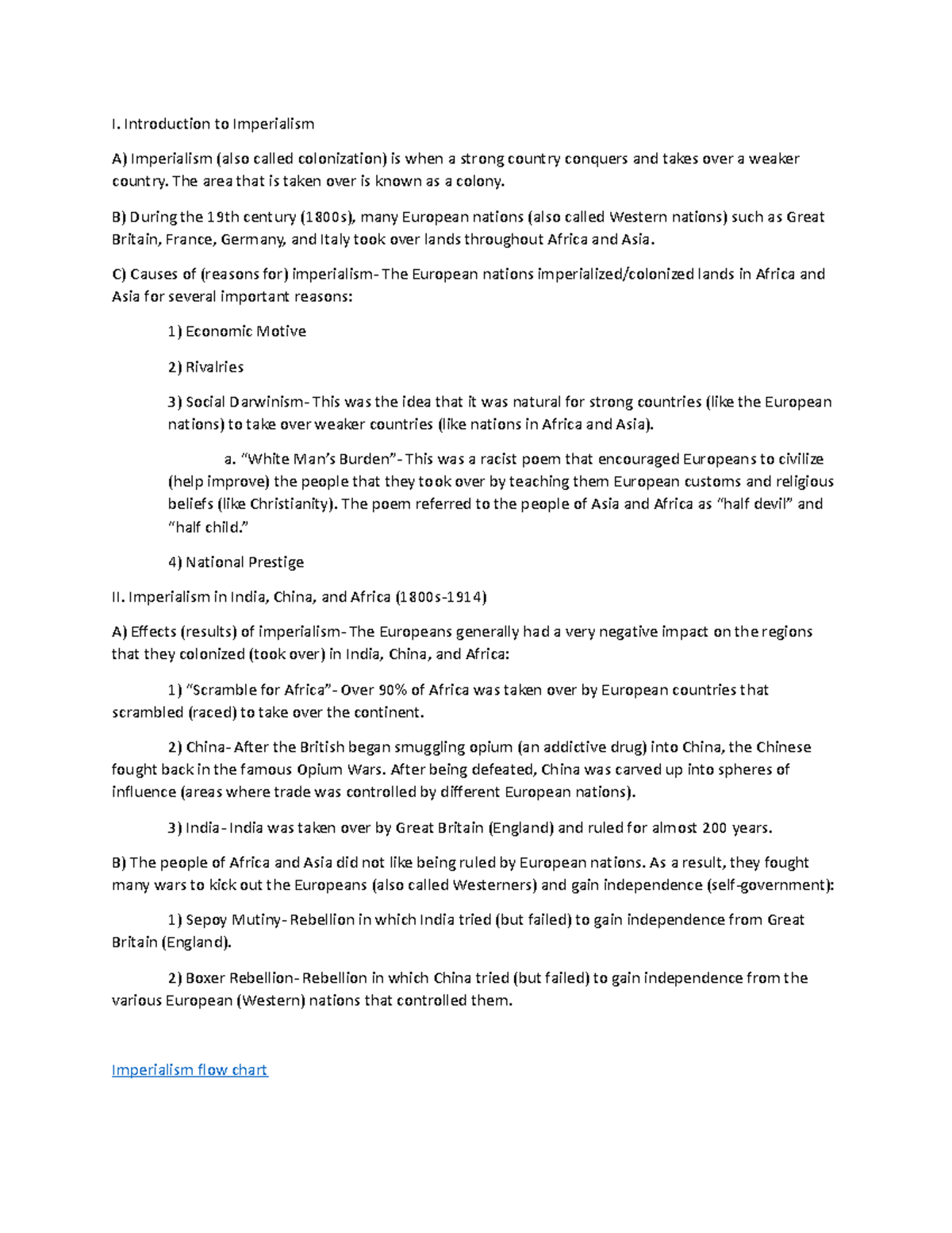 HIST 101: Study Notes on Imperialism in the 19th Century - Studocu