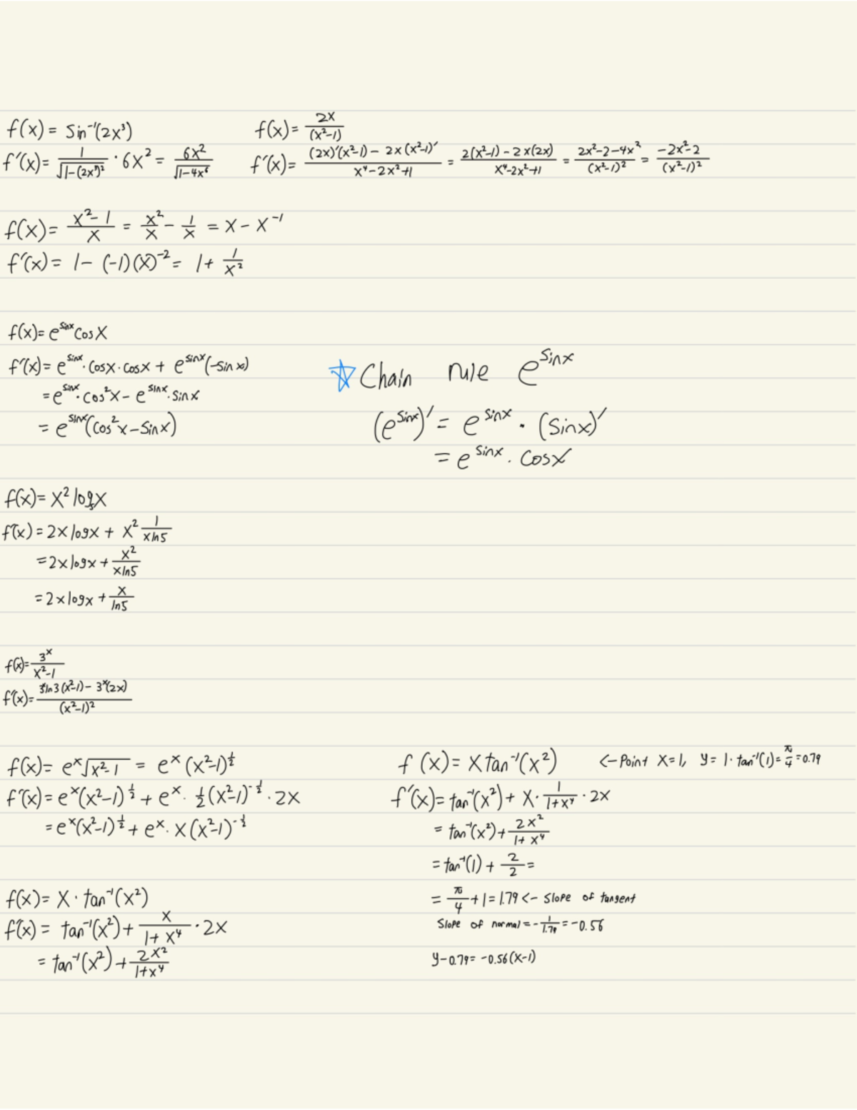Chain rule practice - MATH 111 - f(x) = Sin-(2x3) f(x)= f'(x)= (2x)(x-1 ...