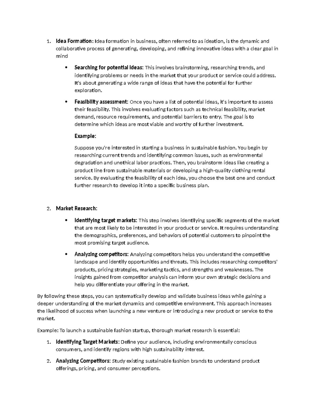 Idea Formation - 1. Idea Formation: Idea formation in business, often ...