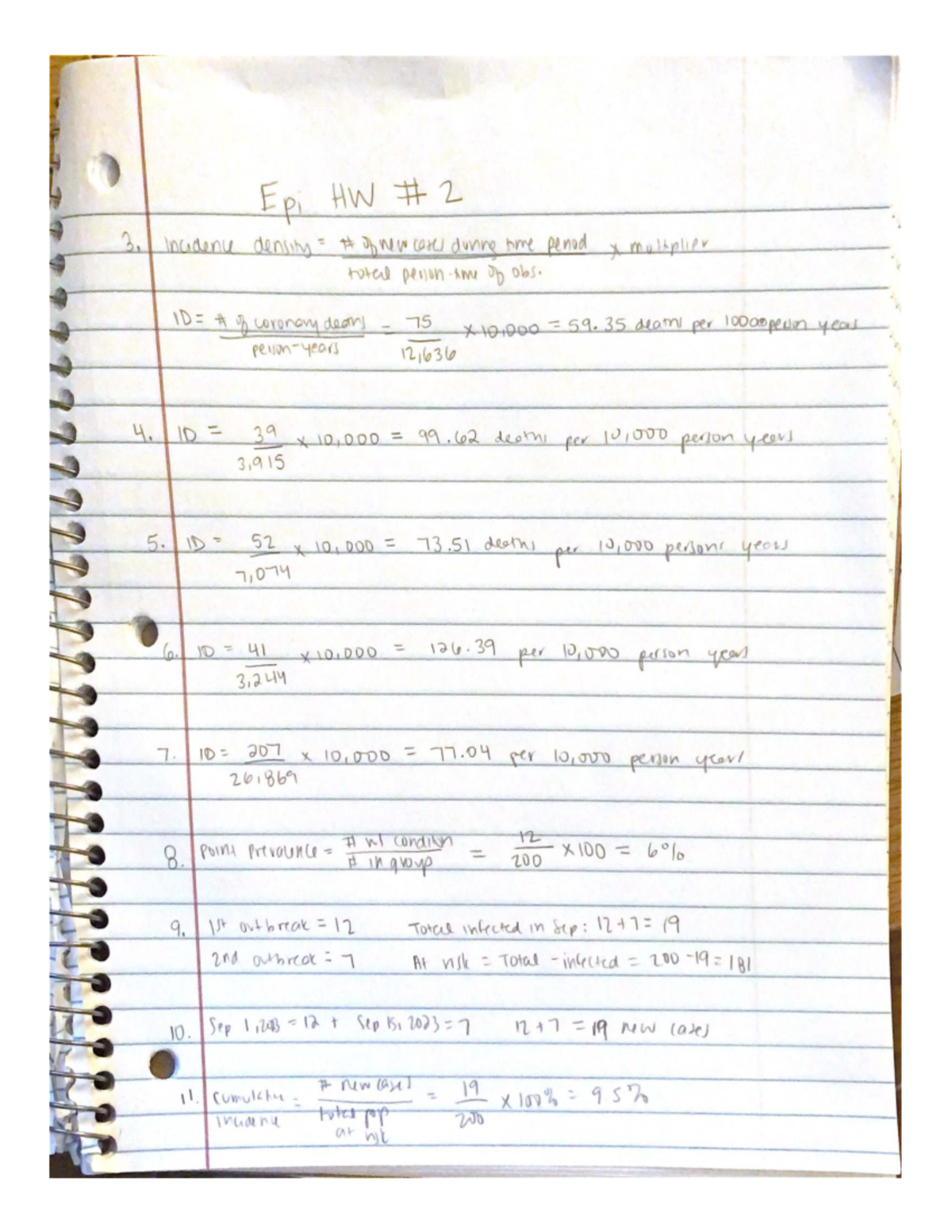 Epi HW #2 - Incidence Density Analysis of Coronary Deaths - Studocu