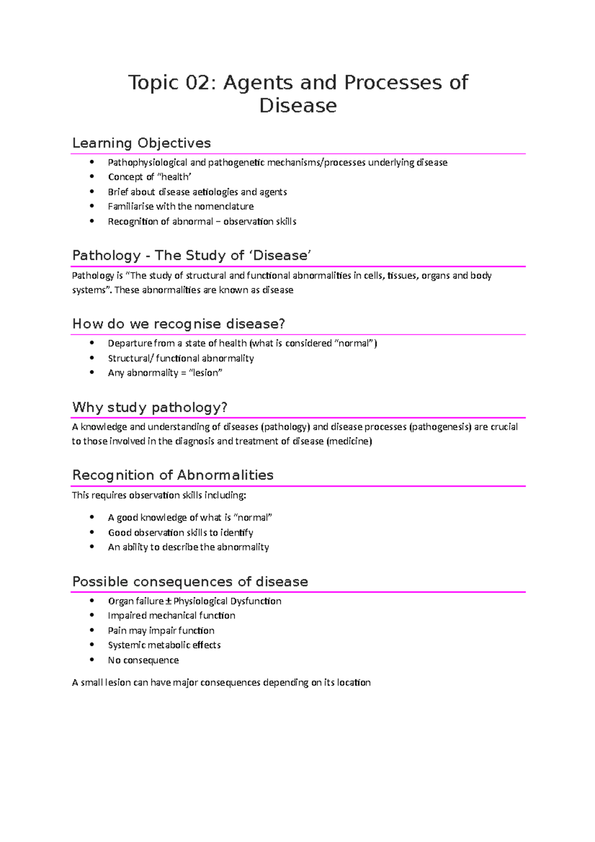 Animal Health Notes - Topic 02: Agents and Processes of Disease ...
