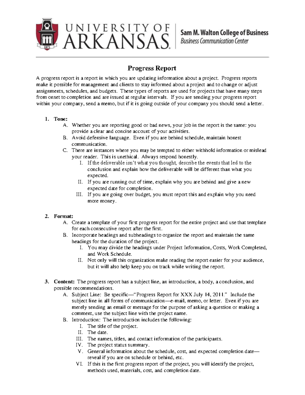 Progress Report: Best Practices for Effective Project Updates - Studocu