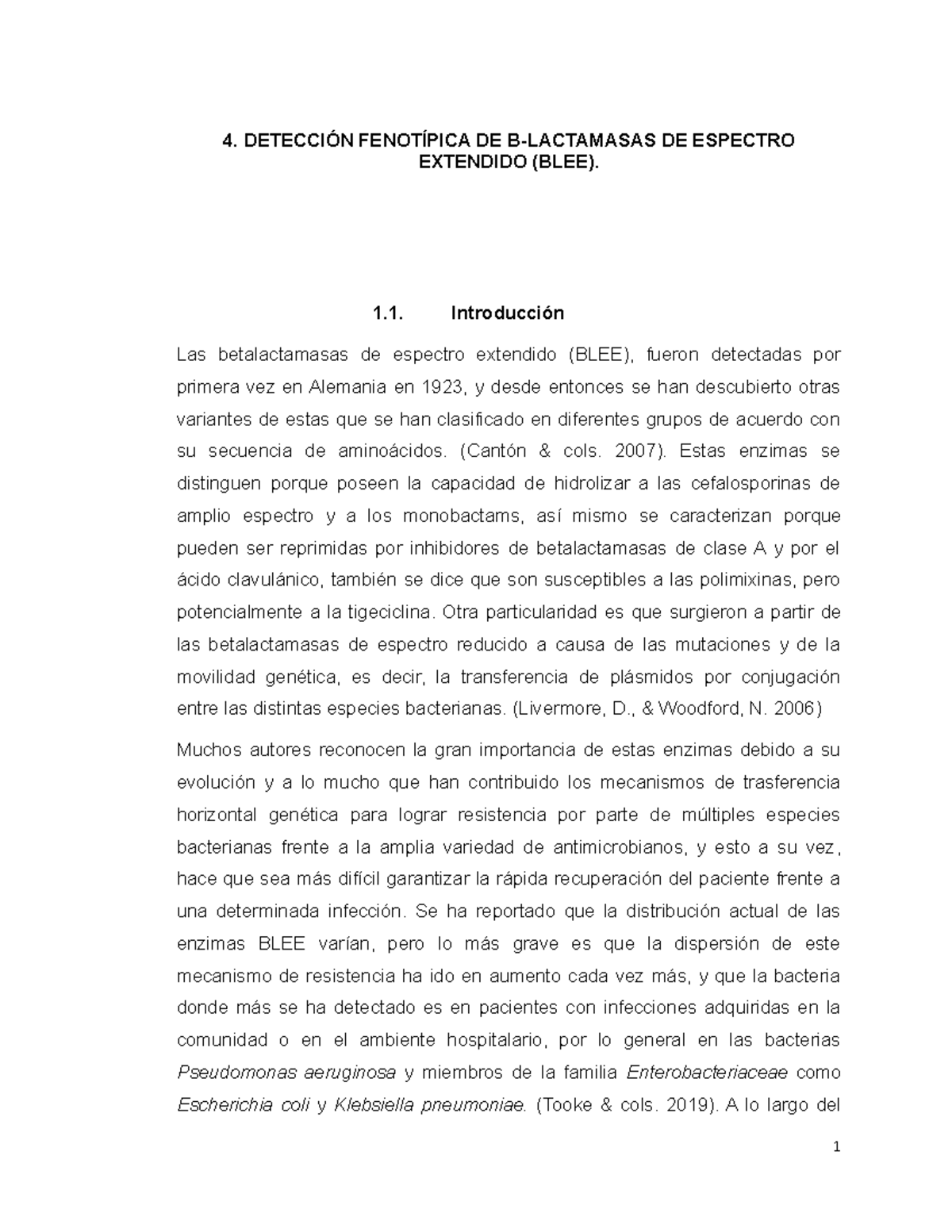 Métodos de Detección Fenotípica de Β-Lactamasas (BLEE) en Bacterias ...