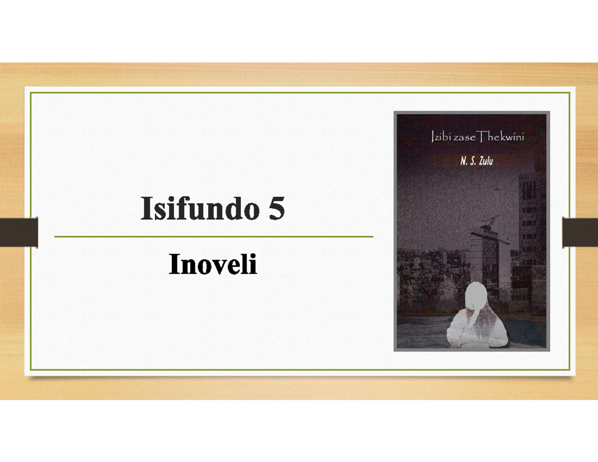 Isifundo 5 Inoveli - Assessment and Key Insights - Studocu