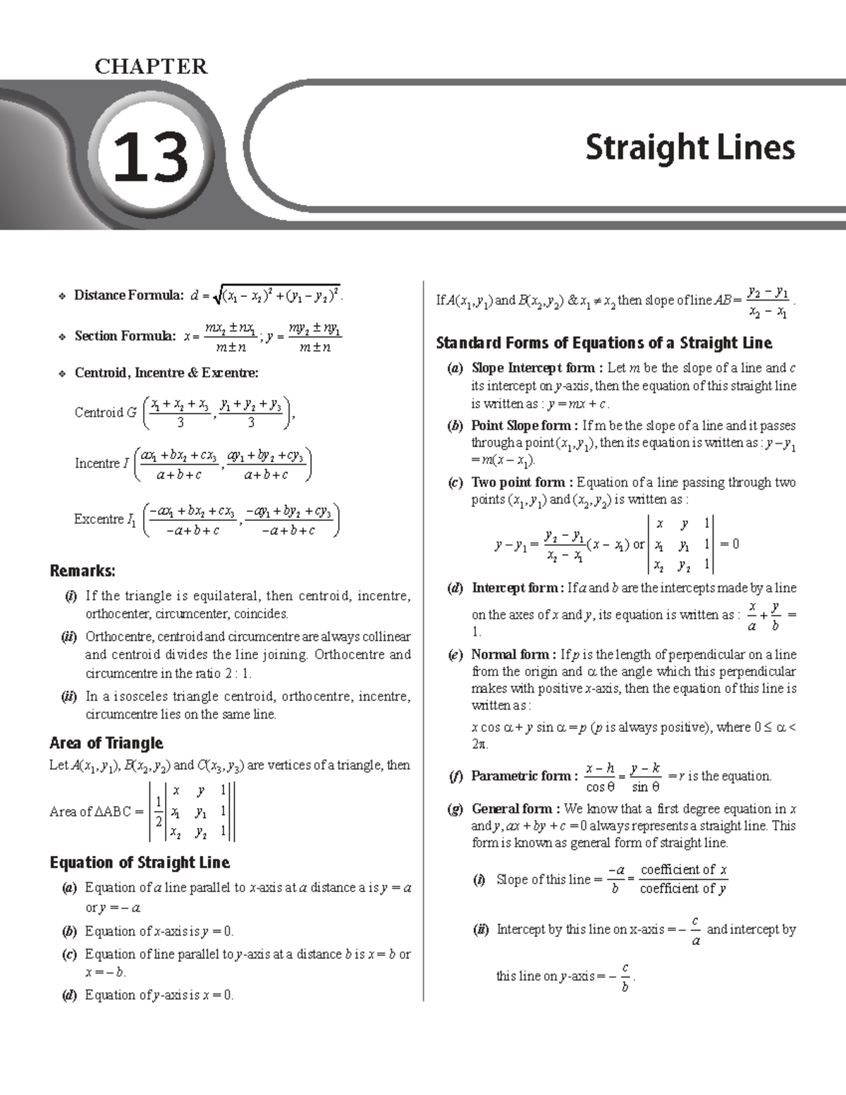 CHAPTER 13 Straight Lines: Distance, Area, and Equations - Studocu
