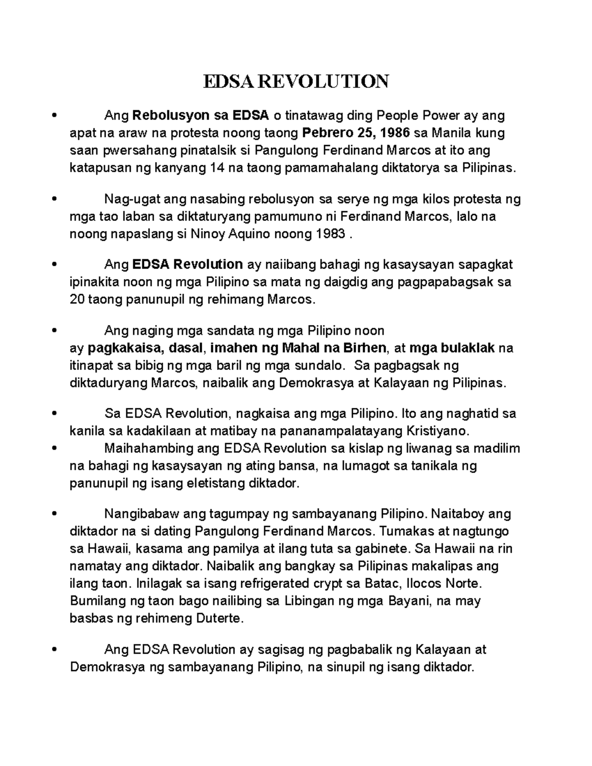 EDS REV: Pagsusuri sa Epekto ng EDSA Revolution sa Demokrasya ng Pinas ...