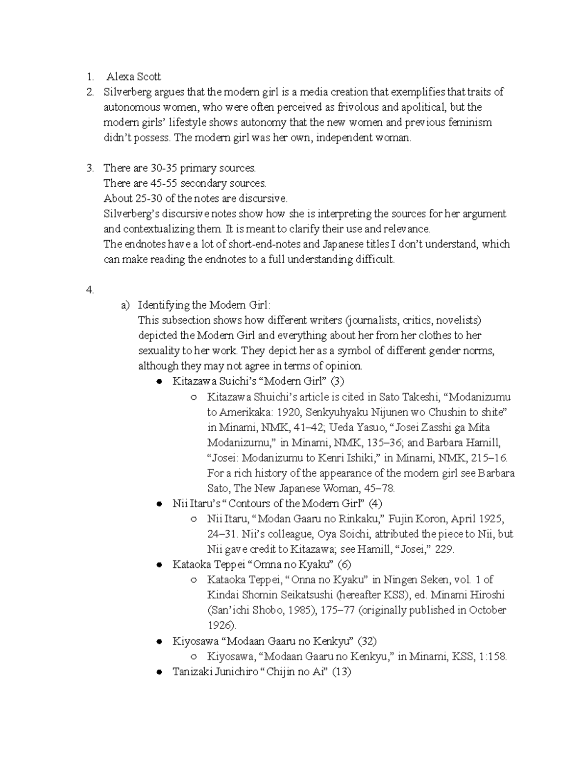 Workshop 4: Analyzing Evidence & Citation in Modern Girl Studies - Studocu
