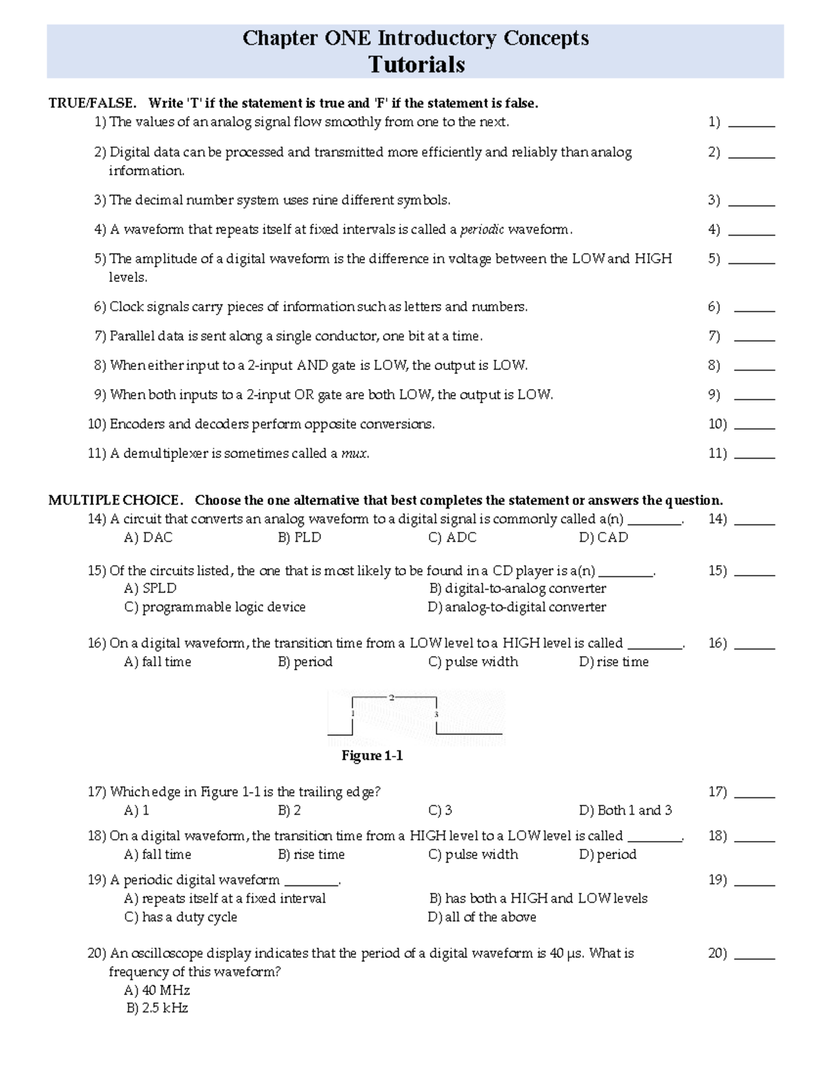 Tutorial Chapter 1: Introductory Concepts Overview (1.1-1.4) - Studocu