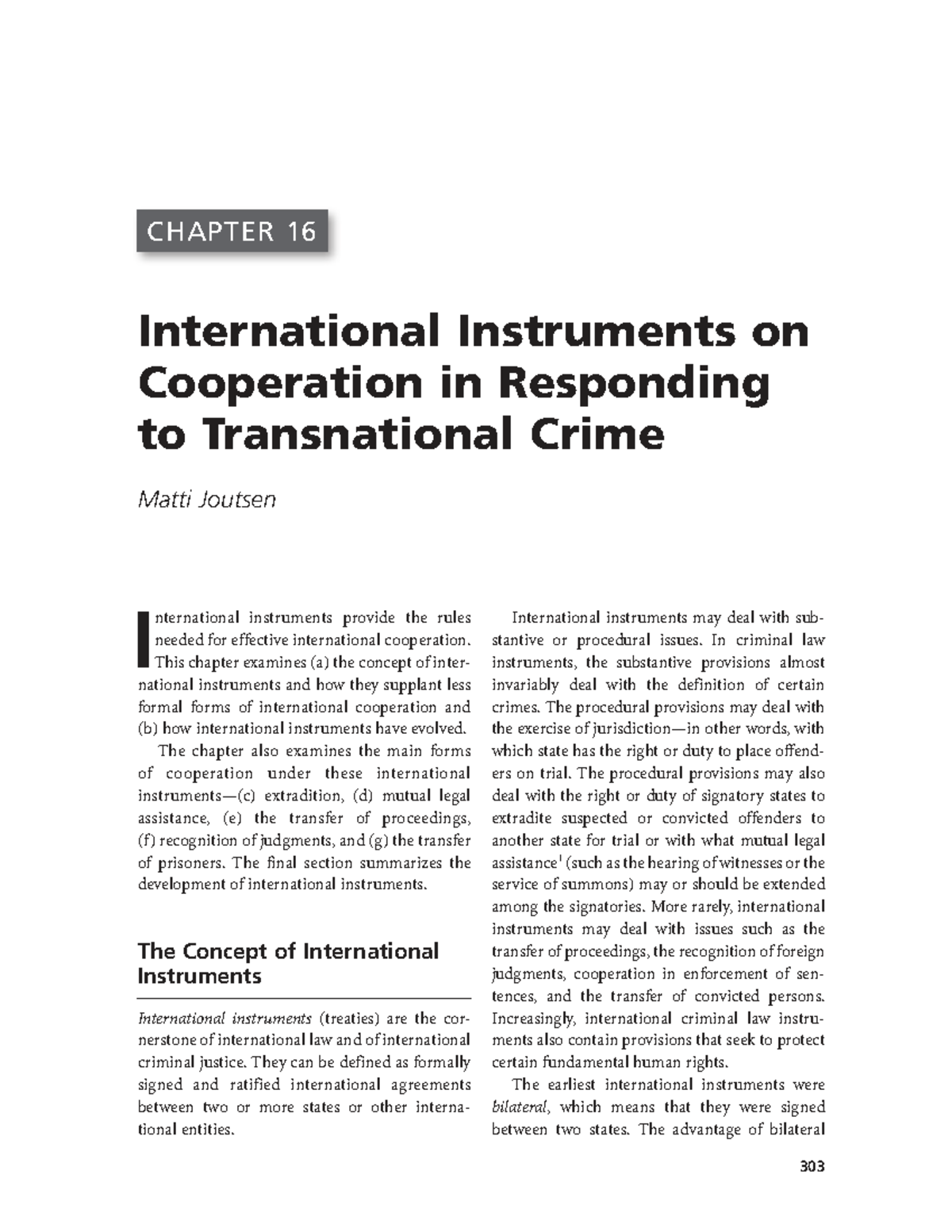 CHAPTER 16: International Instruments for Mutual Legal Assistance in ...