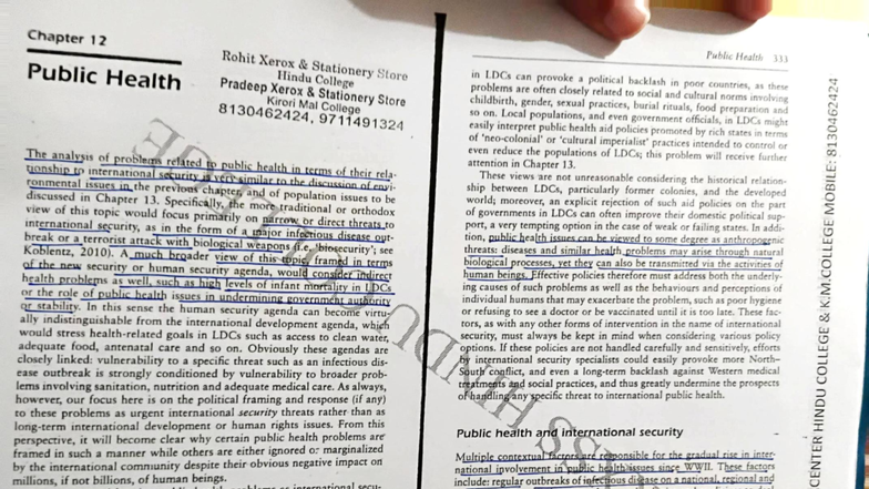 Public Health Issues and International Security: Chapter 12 Insights ...