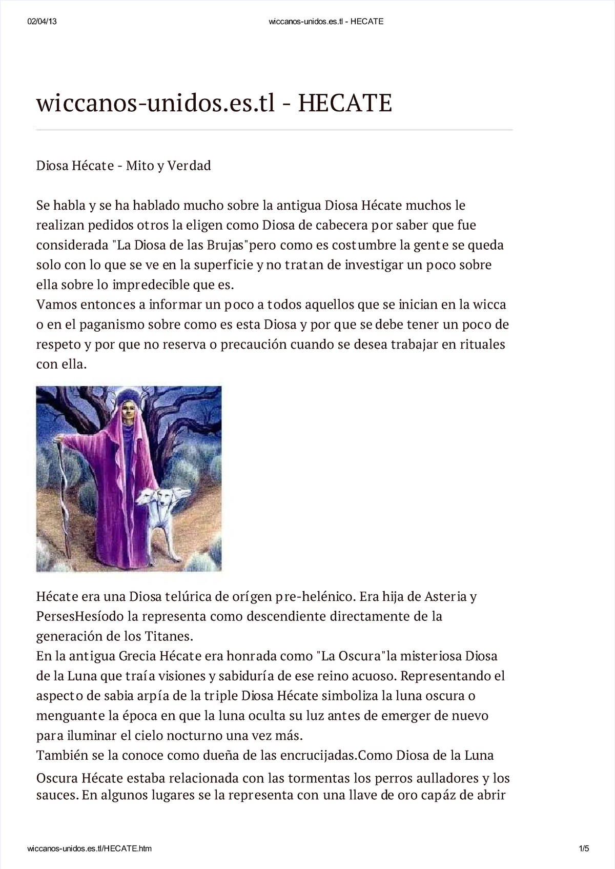 Diosa Hécate: Mito, Verdad y Ritual en la Wicca (wi uni dos.es.tl ...