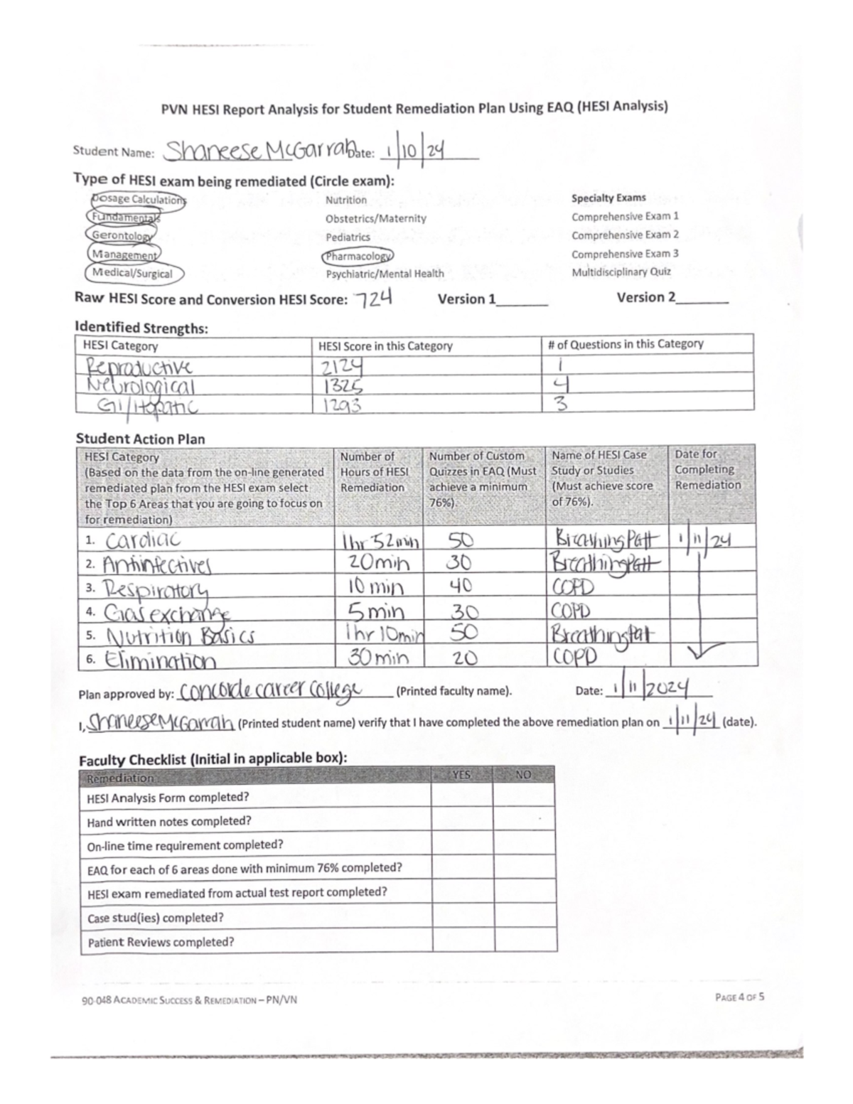 HESI Remediation FORM - This is homework from nursing school - PVN HESI ...