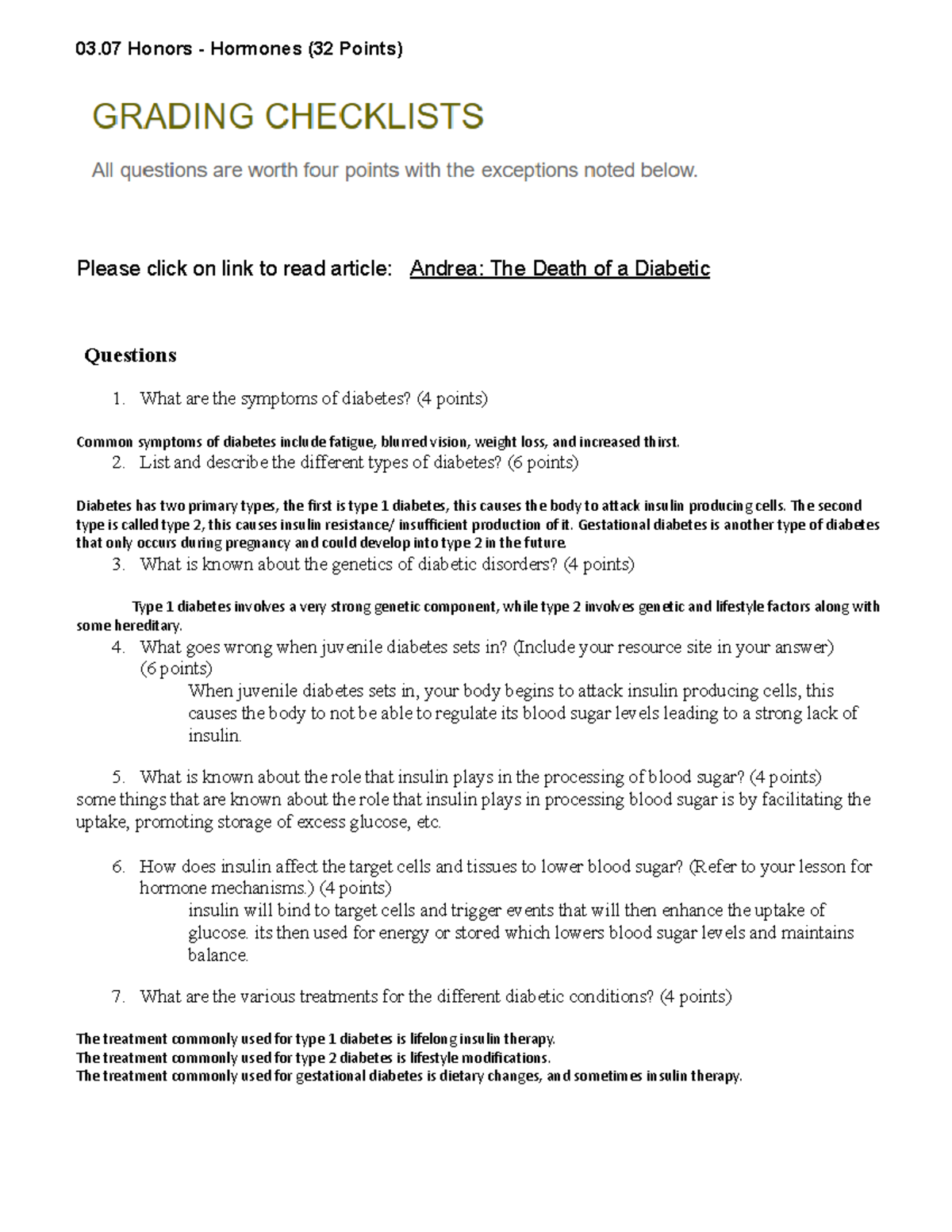 03.07 Honors Assignment: Understanding Diabetes and Insulin Mechanics ...
