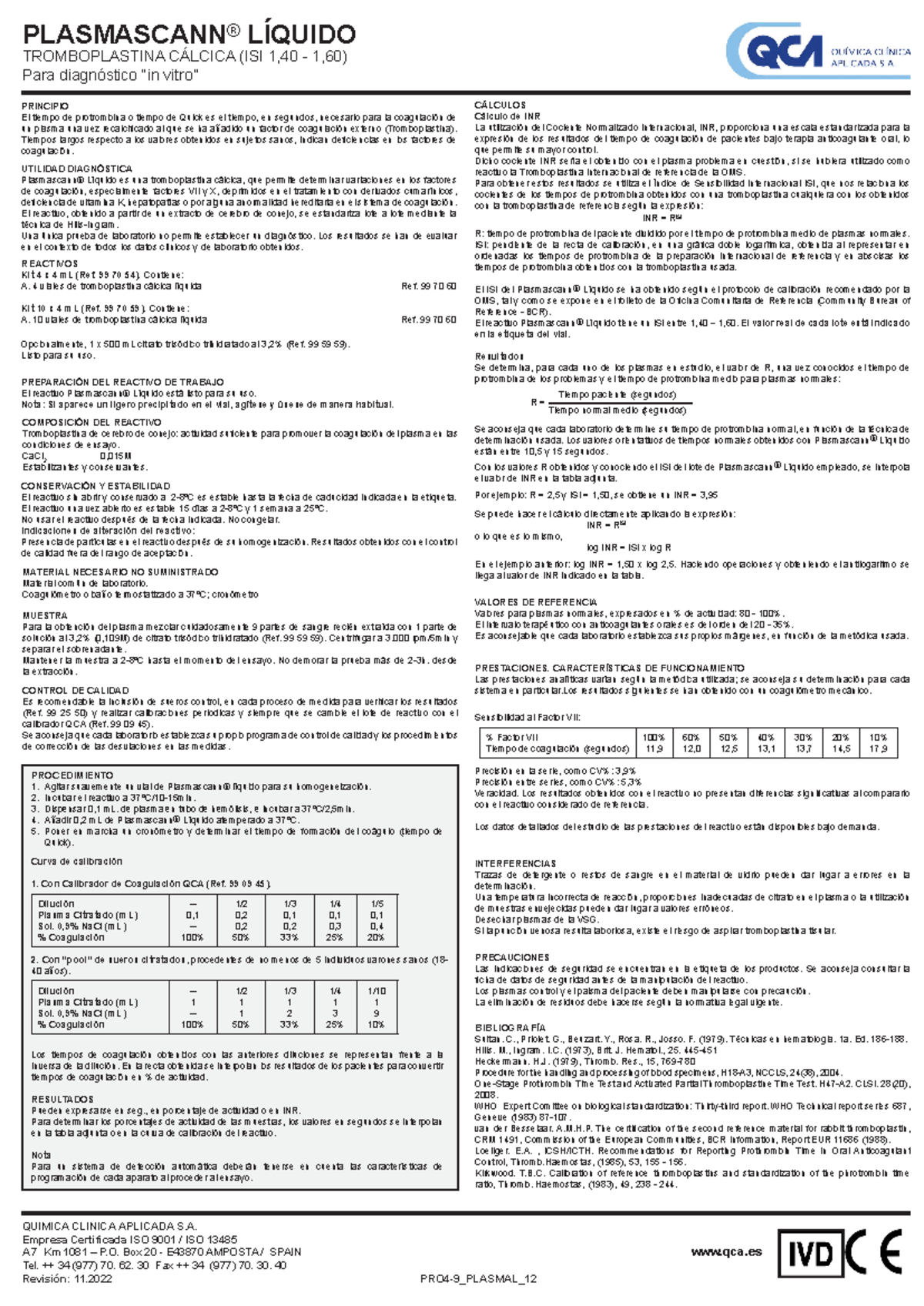 PRO4-9 Plasmascann® Liquid - Calcium Thromboplastin Procedure Guide ...