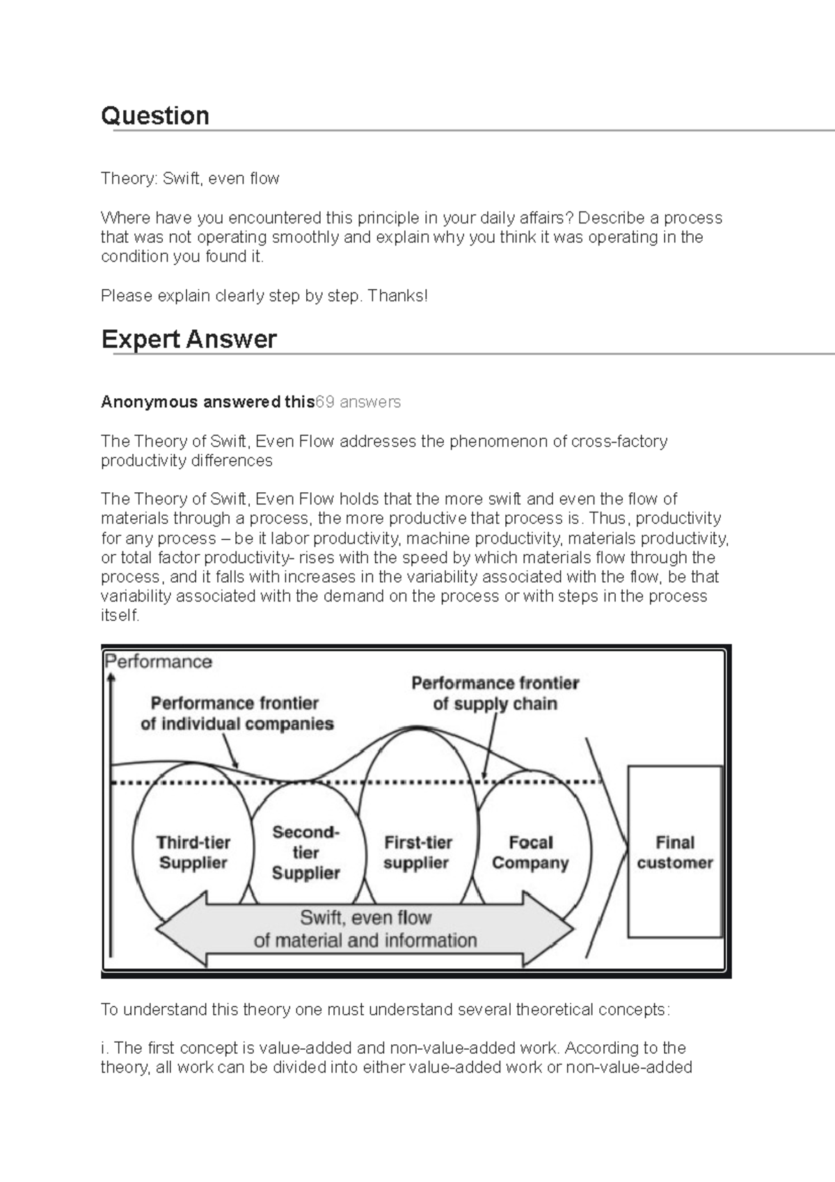 Theory Swift even flow - Assignment - Question Theory: Swift, even flow ...