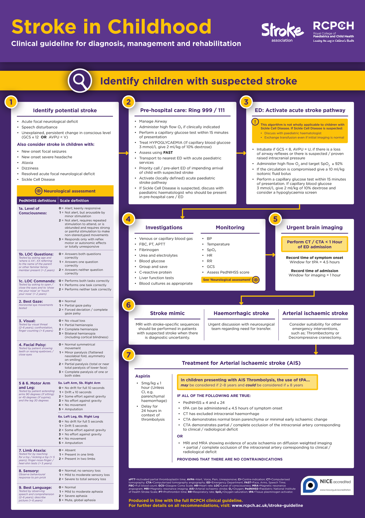 2017 stroke in childhood - pathway poster - Identify children with ...