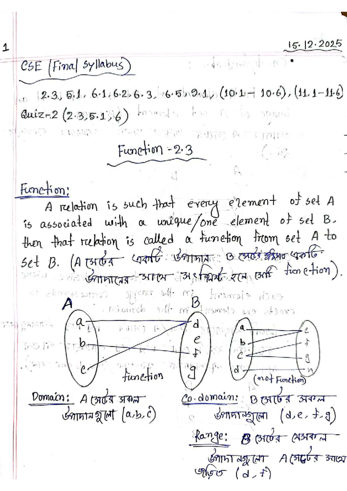 CSE Discrete Math (Final Syllabus) - Functions and Permutations - Studocu