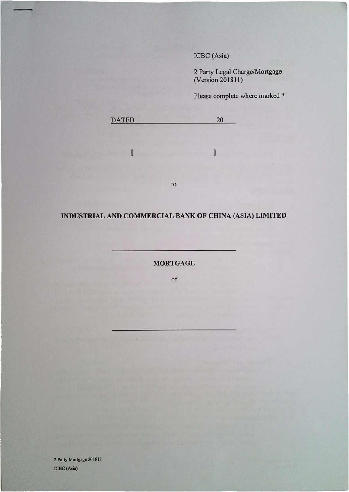 2 Party Mortgage Agreement 201811 - ICBC (Asia) Legal Document - Studocu
