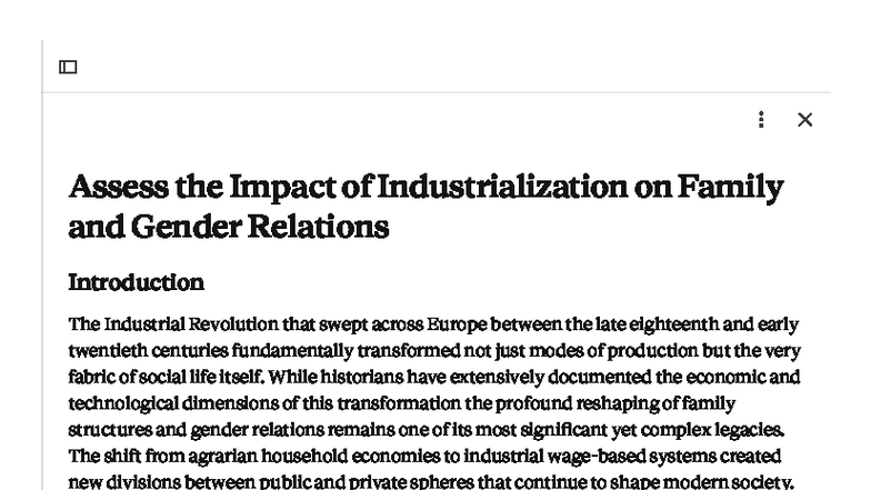 Impact of Industrialization on Family & Gender Relations: A Study - Studocu