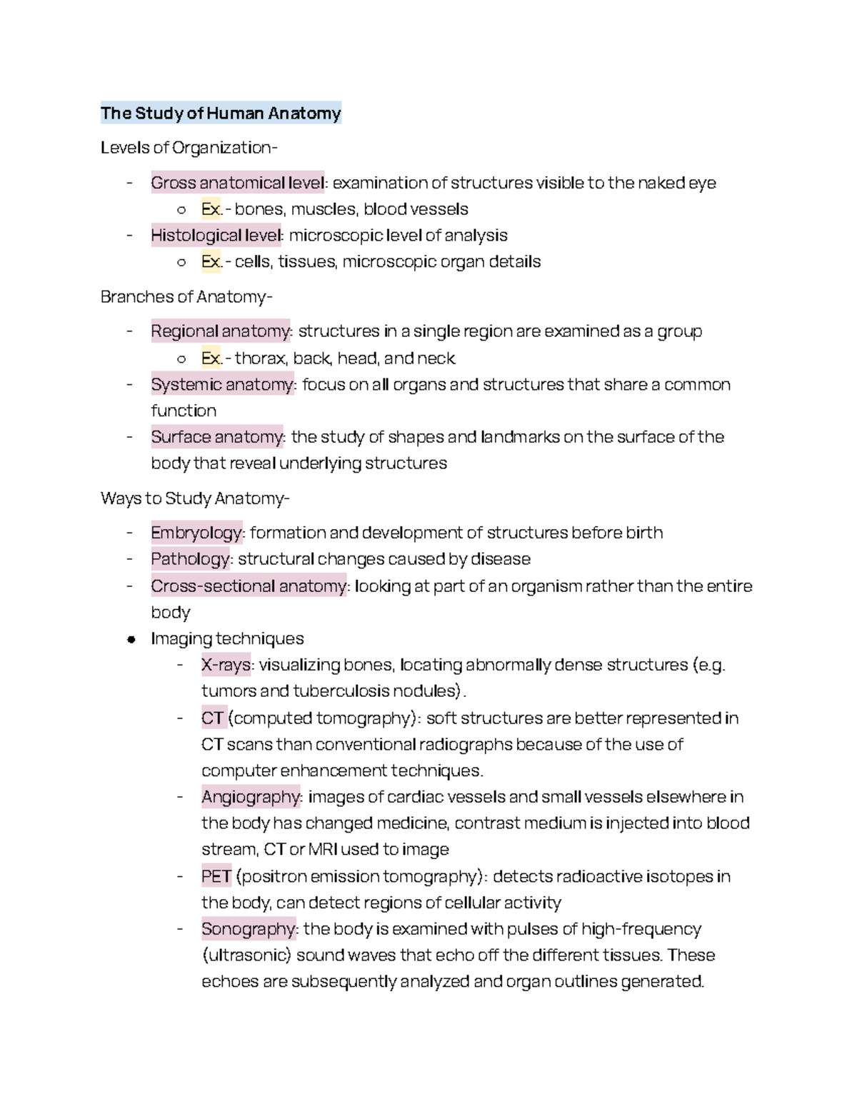 BIO 220 Final Exam Study Notes: Comprehensive Human Anatomy Guide - Studocu