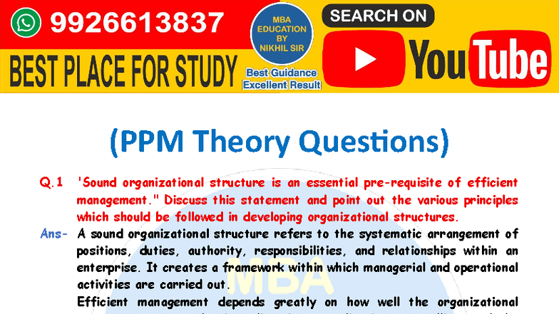 PPM Theory Question - Nothing - (PPM Theory Questions) Q 'Sound ...