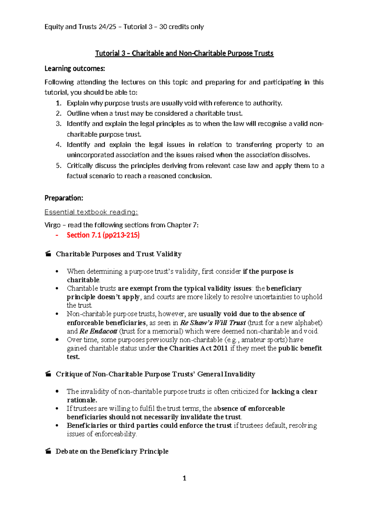 Tutorial 3 - worksheet - Tutorial 3 – Charitable and Non-Charitable ...
