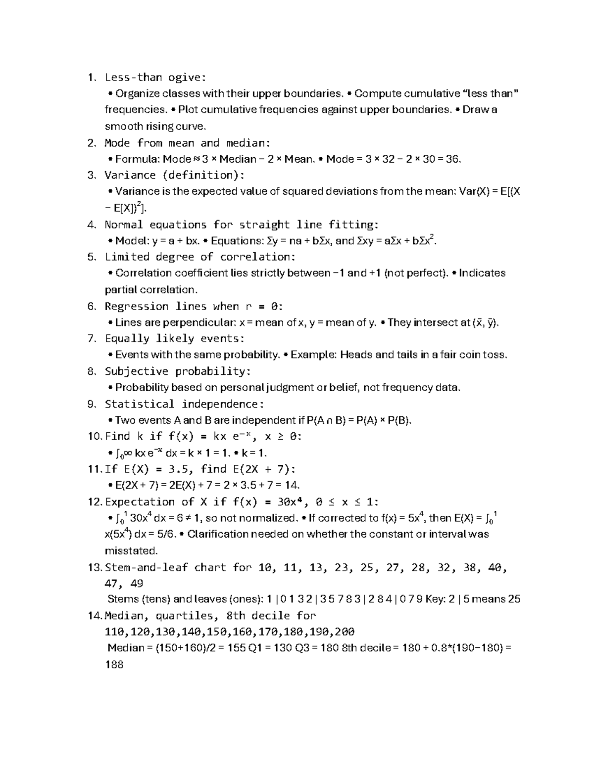 2019 Q&A - Statistics Concepts and Calculations - Studocu