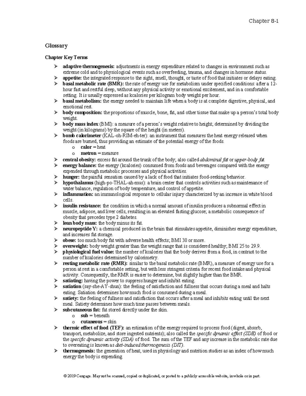 Glossary of Key Terms for Nutrition & Eating Disorders (HLTH 101) - Studocu