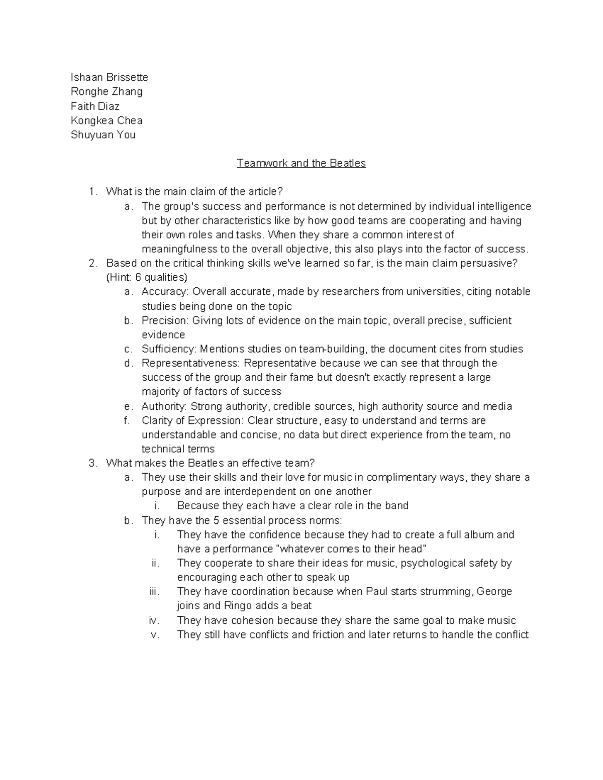 COMM 227 - Analyzing Teamwork Dynamics in The Beatles - Studocu