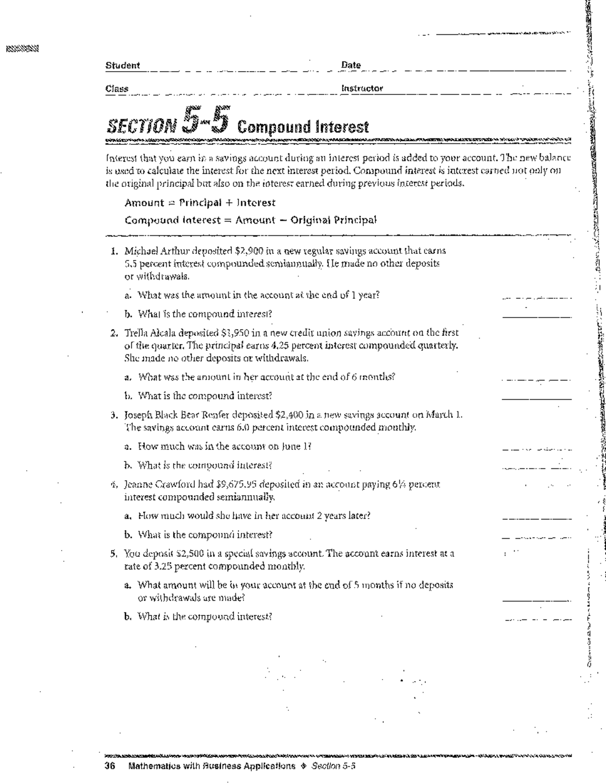 MATH 101: Compound Interest Calculations and Examples - Studocu
