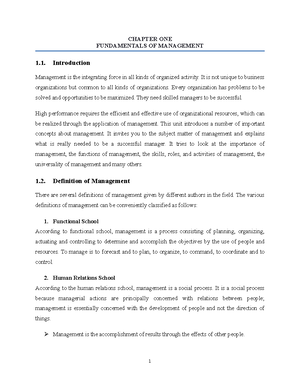 Pdf file introduction to management - CHAPTER 1 NATURE OF MANAGEMENT Unit Structure 1 Objectives ...