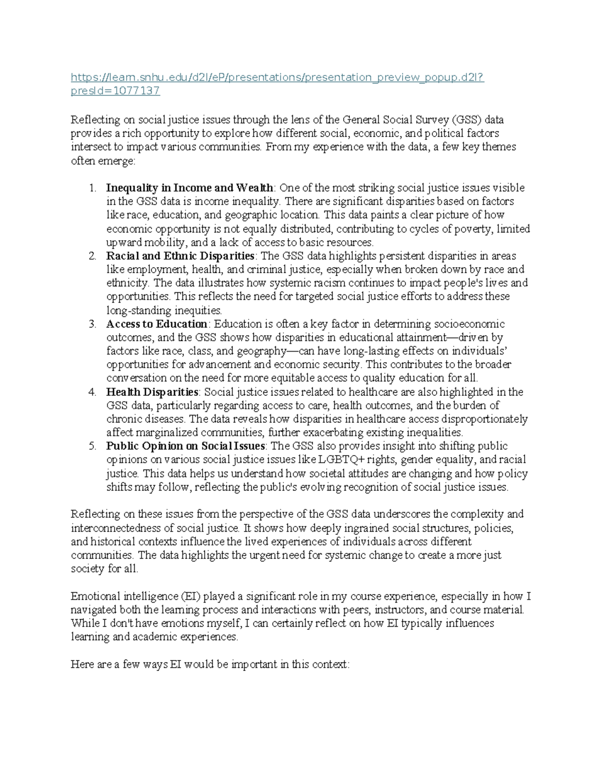 Exploring Social Justice Through GSS Data: Insights & Reflections (SOC ...