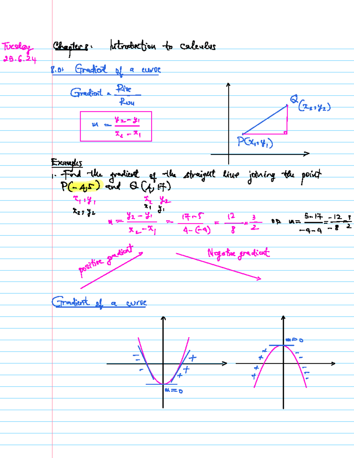 Chapter 8: Introduction to Calculus - Gradient and Rates of Change ...