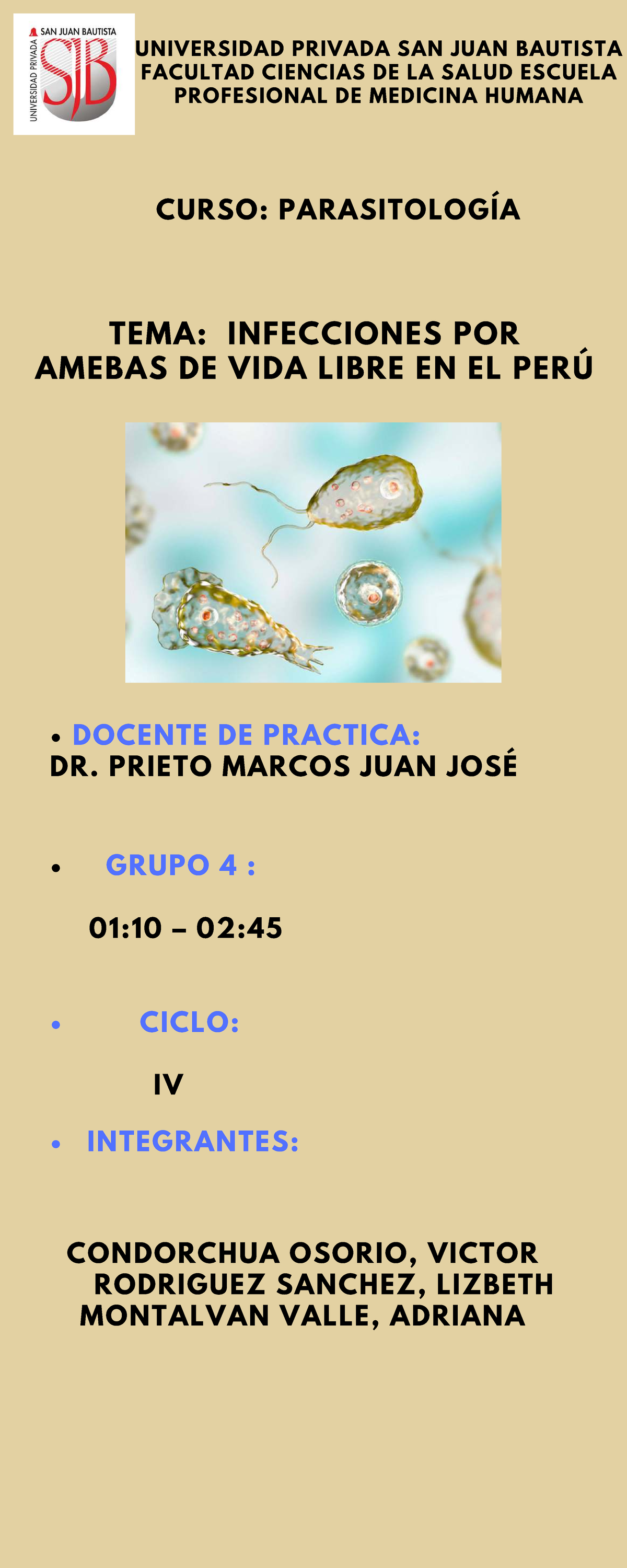 Informe sobre Infecciones por Amebas de Vida Libre en Perú - PARASITOLOGÍA - Studocu