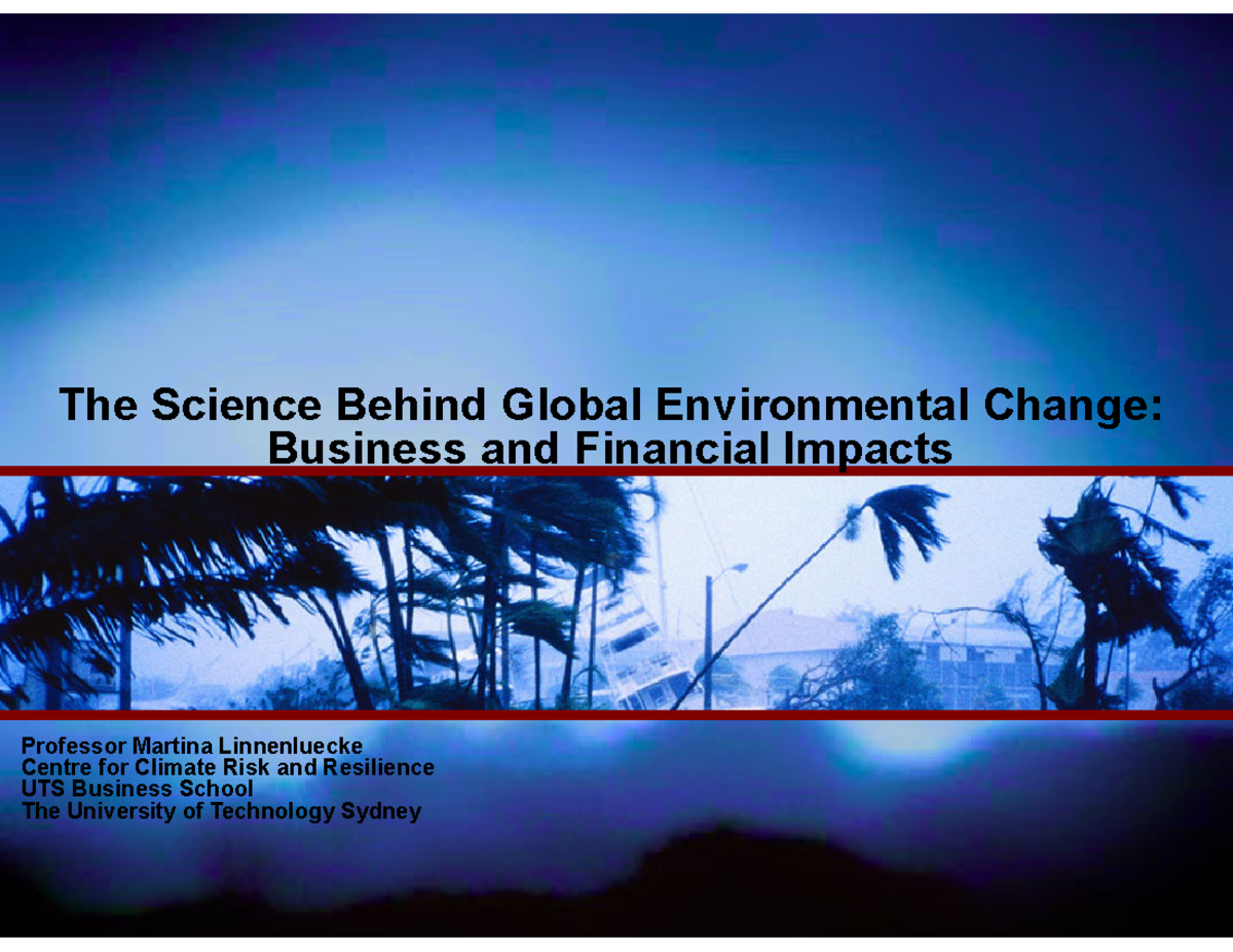 Session 1 - The Science of Global Environmental Change: Business ...