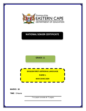 English FAL P1 Grade 12 March 2025 MEMO - FINAL This marking guideline consists of 7 pages ...