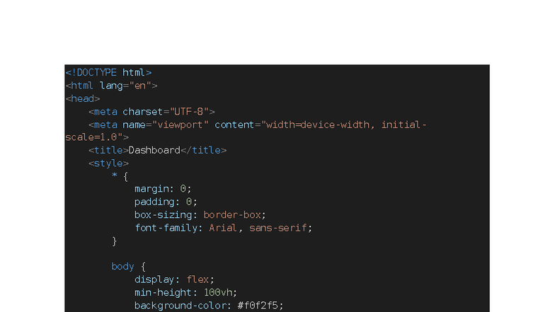 Dashboard Code: Sidebar & Header Styles for Web Development - Studocu