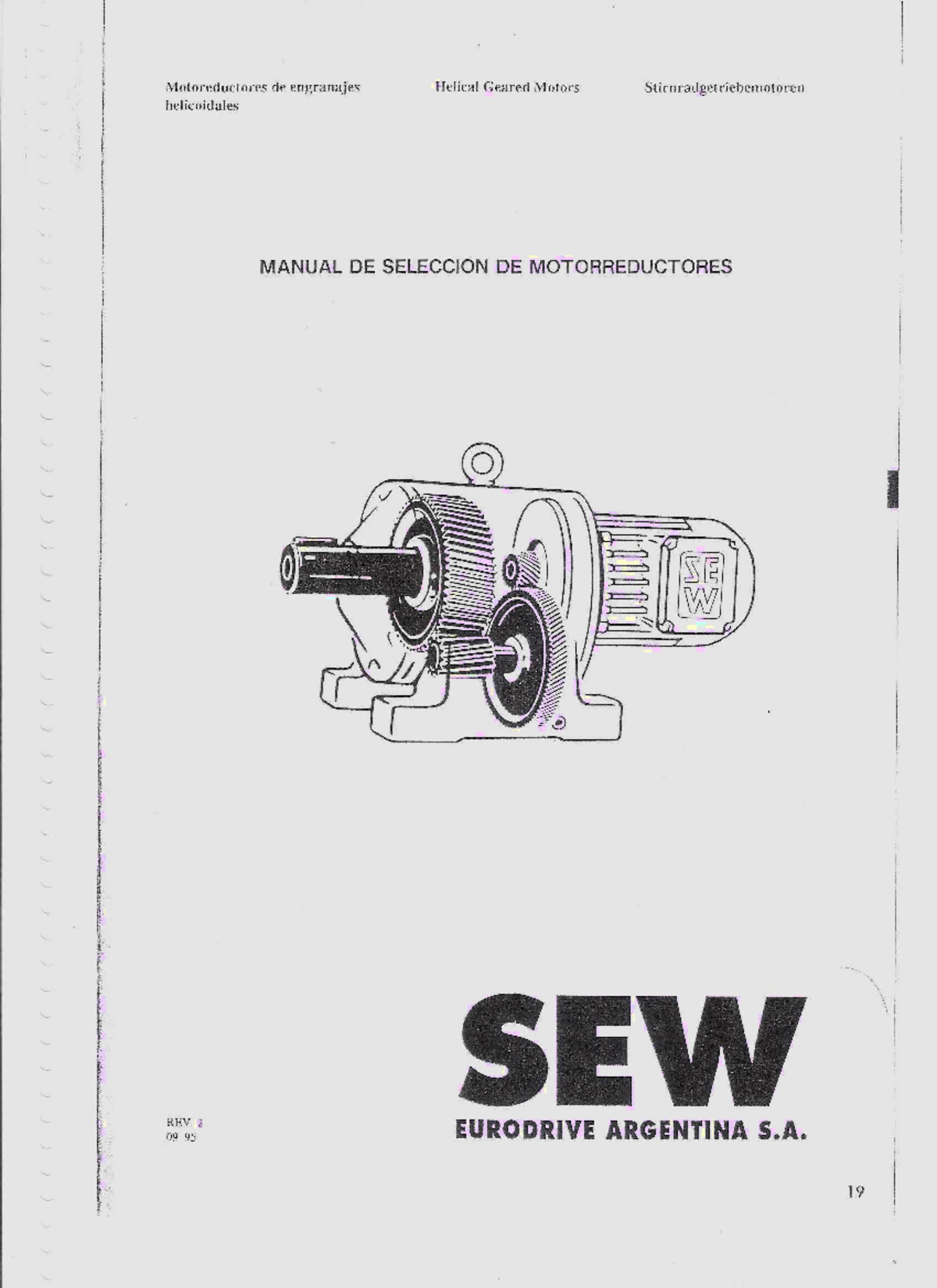 Catálogo de Motorreductores Helical Geared Motors SEW 1995 - Studocu