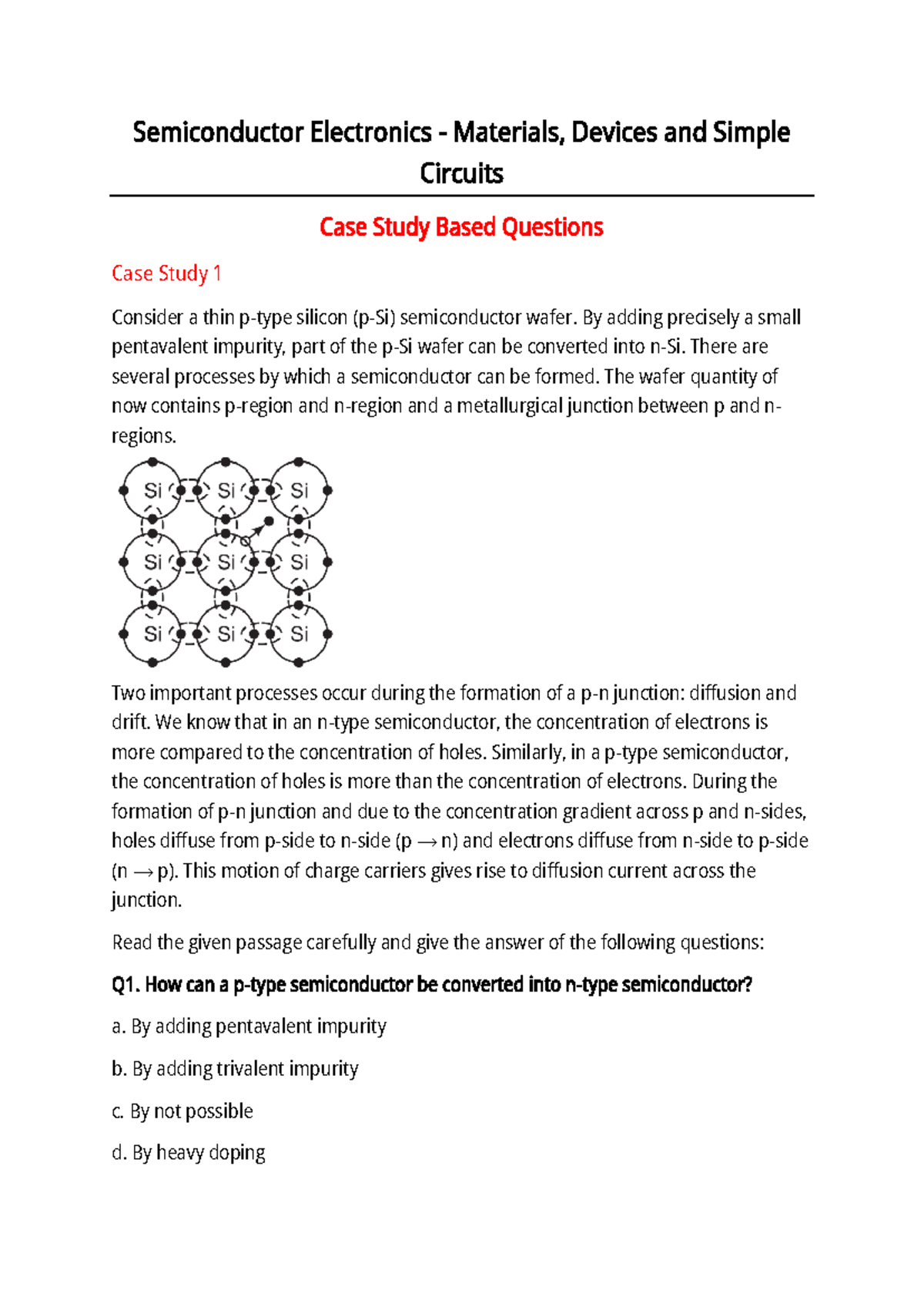 Semiconductor Electronics: Materials, Devices & Circuits Case Study 1 ...