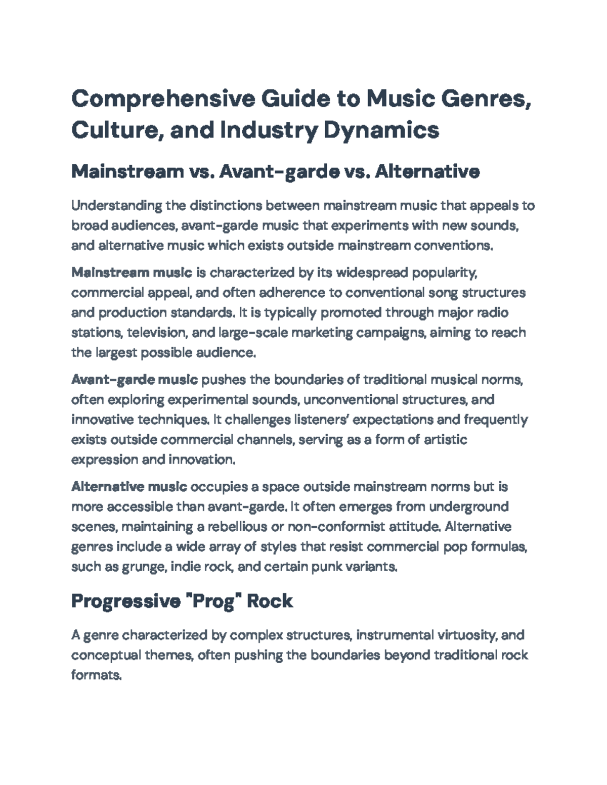 Comprehensive Study of Music Genres, History, and Cultural Impact ...