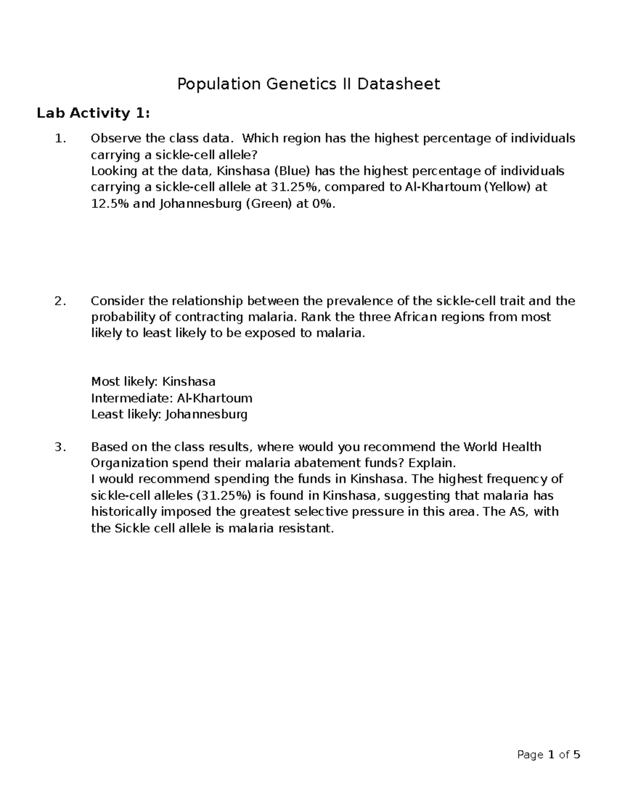 Lab 2 Pop Gen II Protocoland Datasheet v2 - Population Genetics II ...