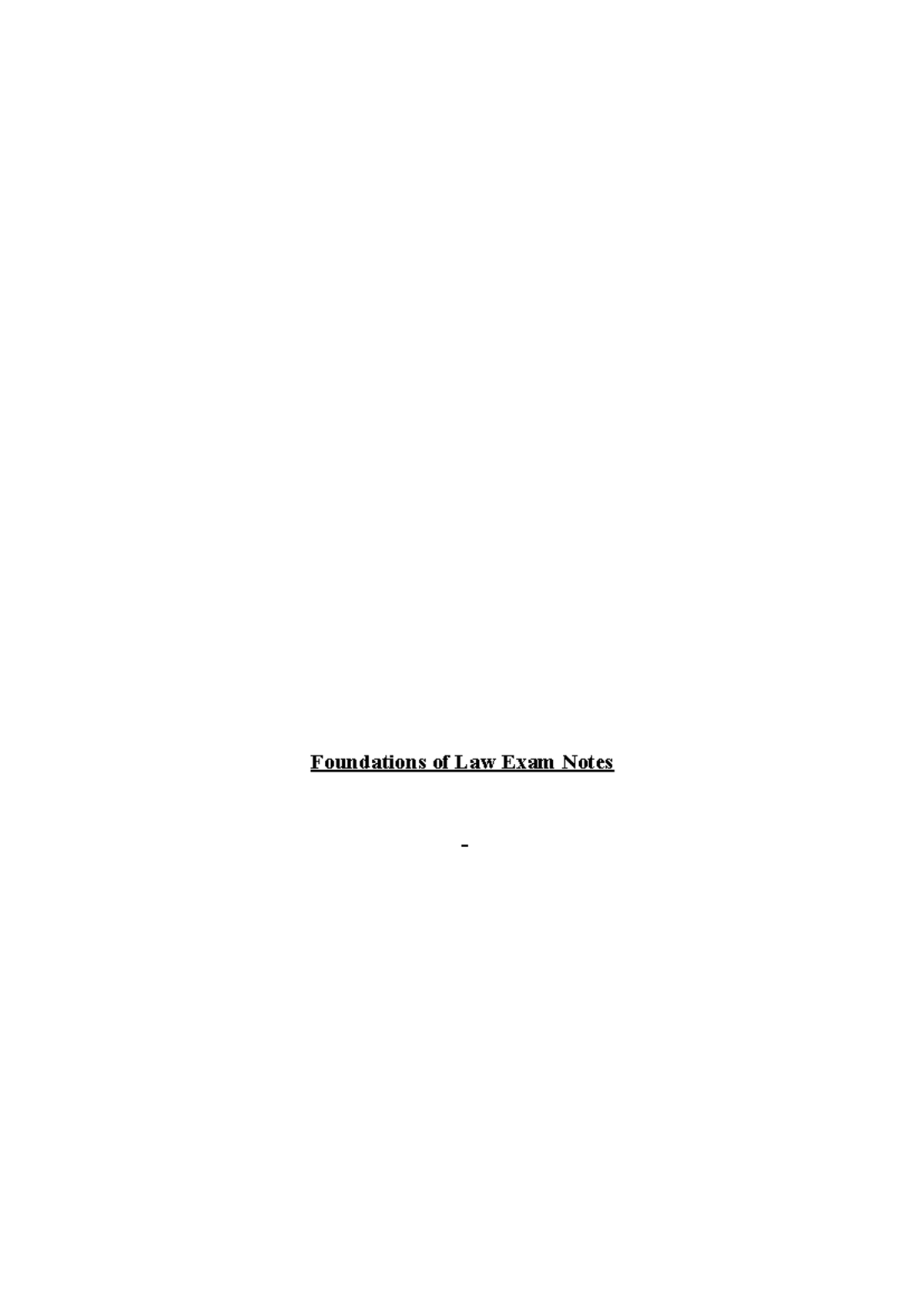 Foundations of Law (LAW101) Exam Notes: Australian Legal System ...