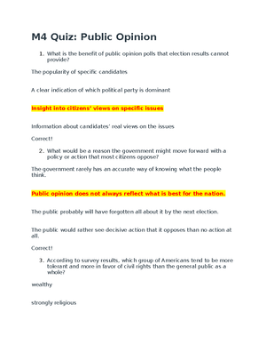 M1 Quiz- Politics and Political Science - A voter that votes based on ...