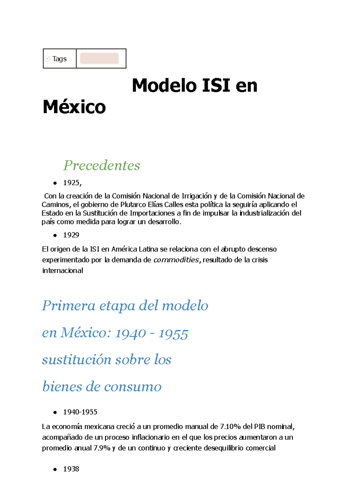 Análisis del Modelo ISI en México: Etapas y Crisis Histórica - Studocu