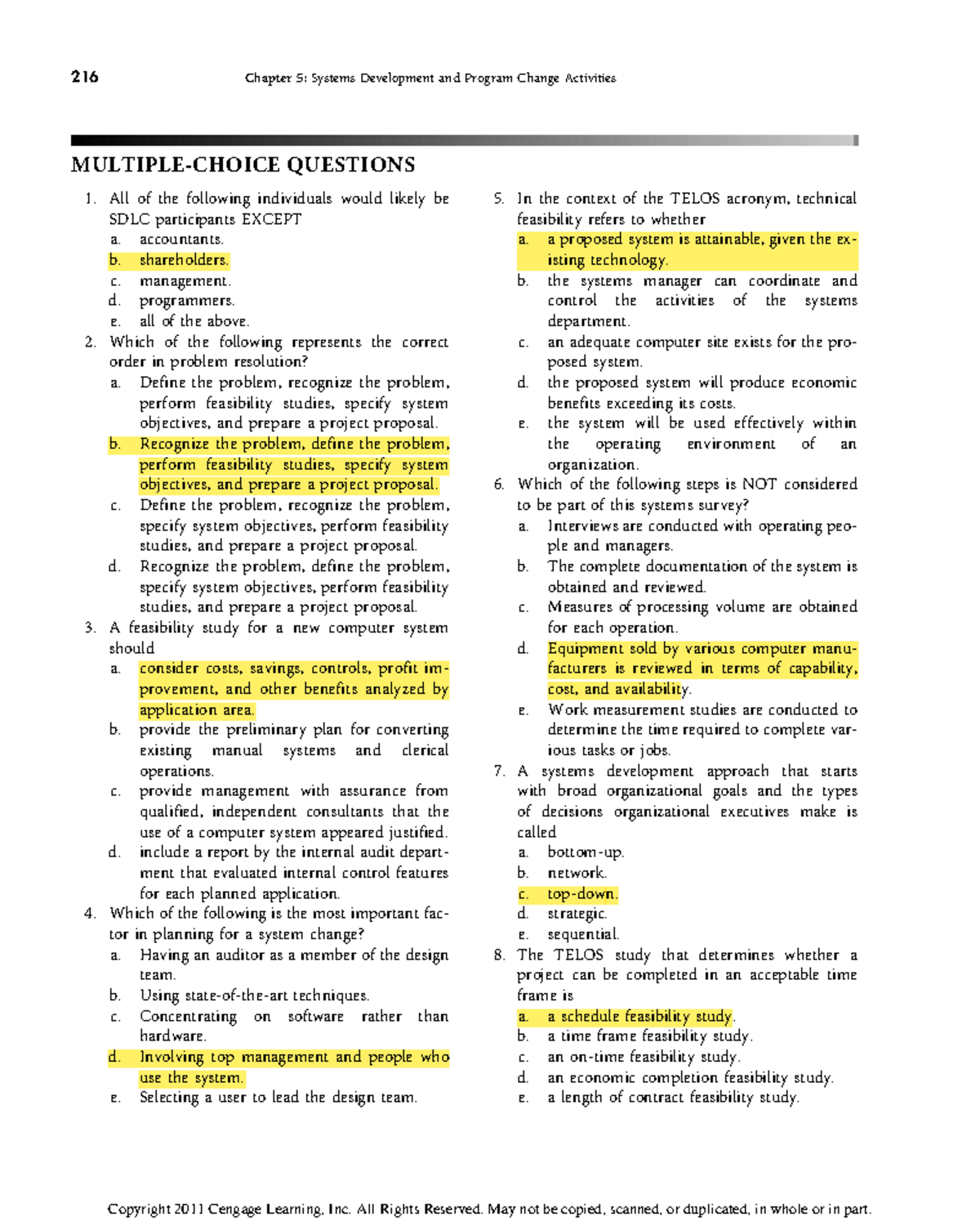 CIS-Chapter 5-8 - Auditing in Computer Information System - MULTIPLE ...