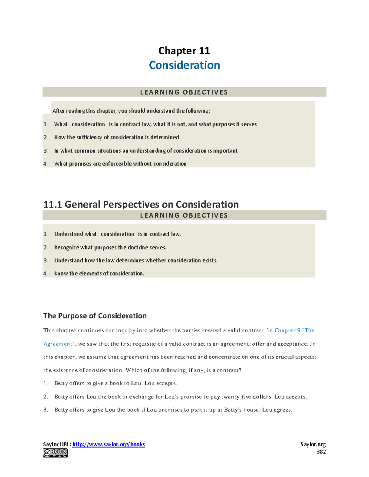 Chapter 11: Understanding Consideration in Contract Law - Studocu