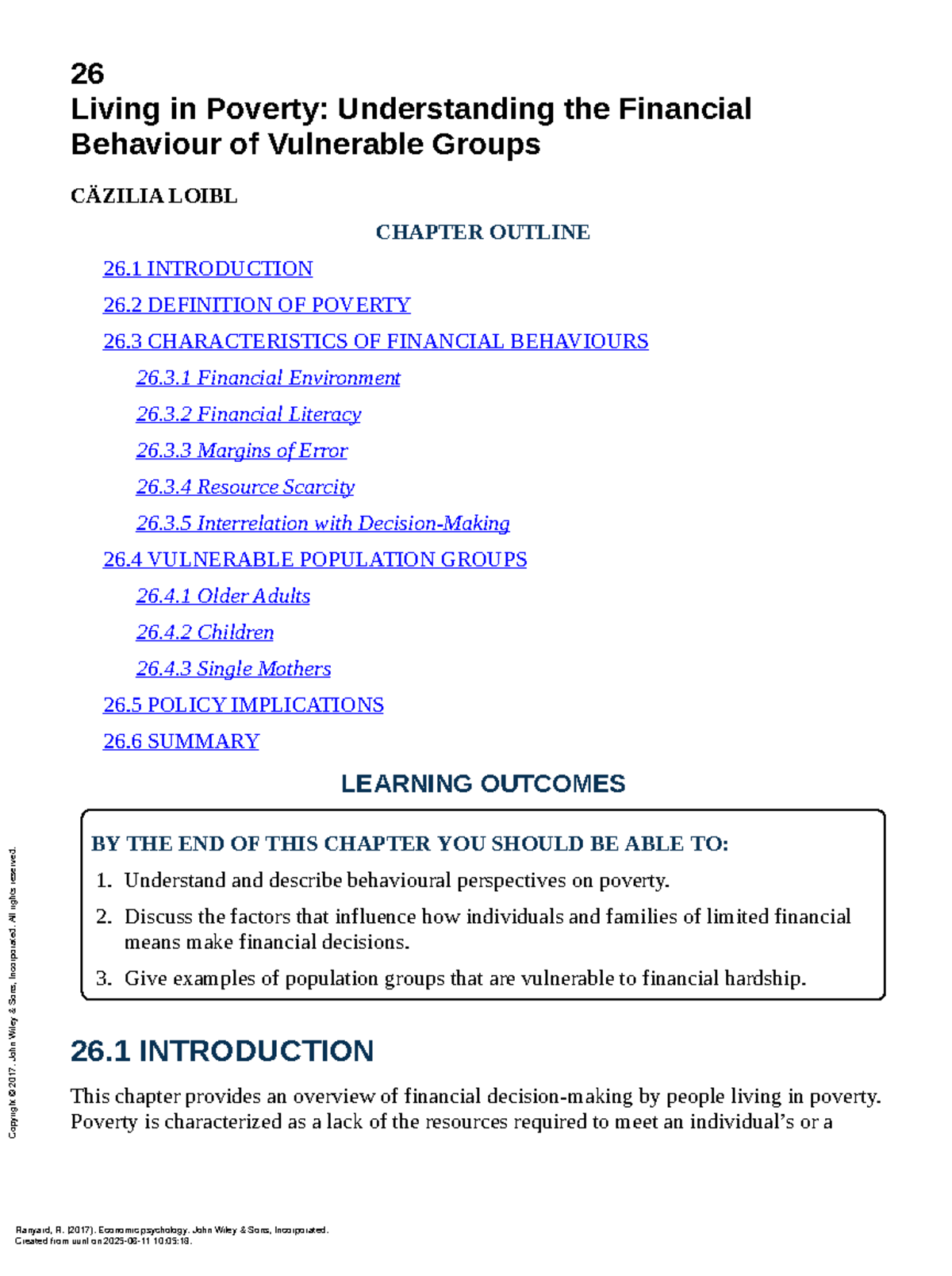 Living in Poverty: Financial Behavior of Vulnerable Groups (CÄZILIA ...